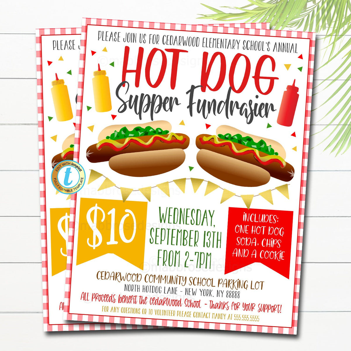 Hot Dog Dinner Fundraiser Flyer | TidyLady Printables