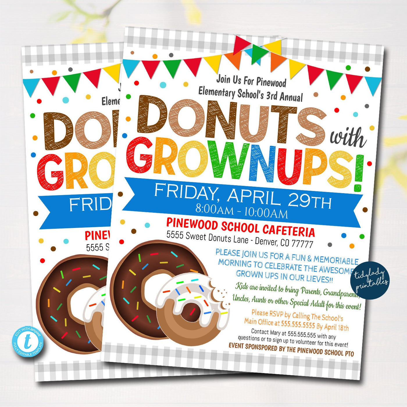 Donuts With Grownups Event Flyer | TidyLady Printables