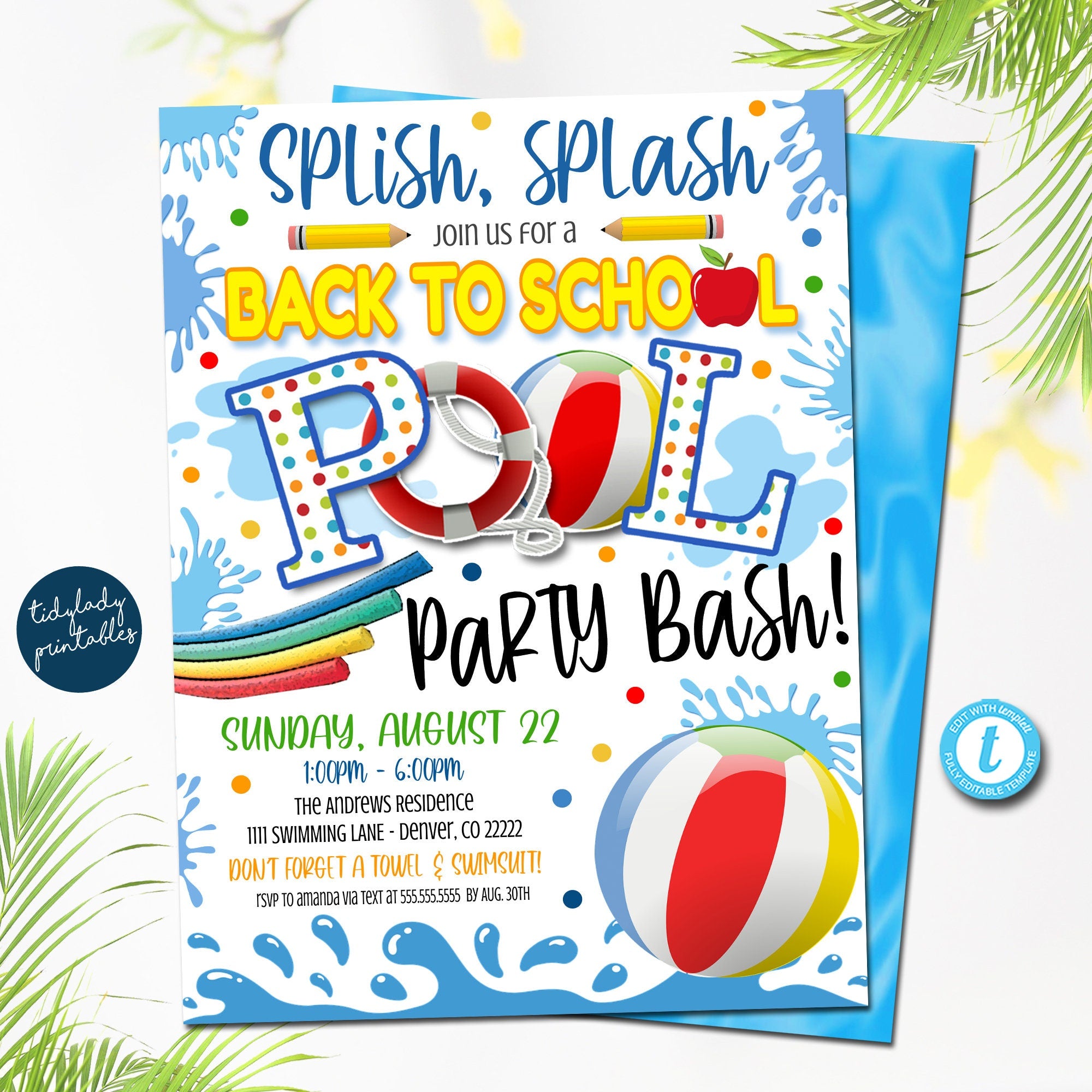 End Of School Year Party Invitation Printable Diy Template Tidylady
