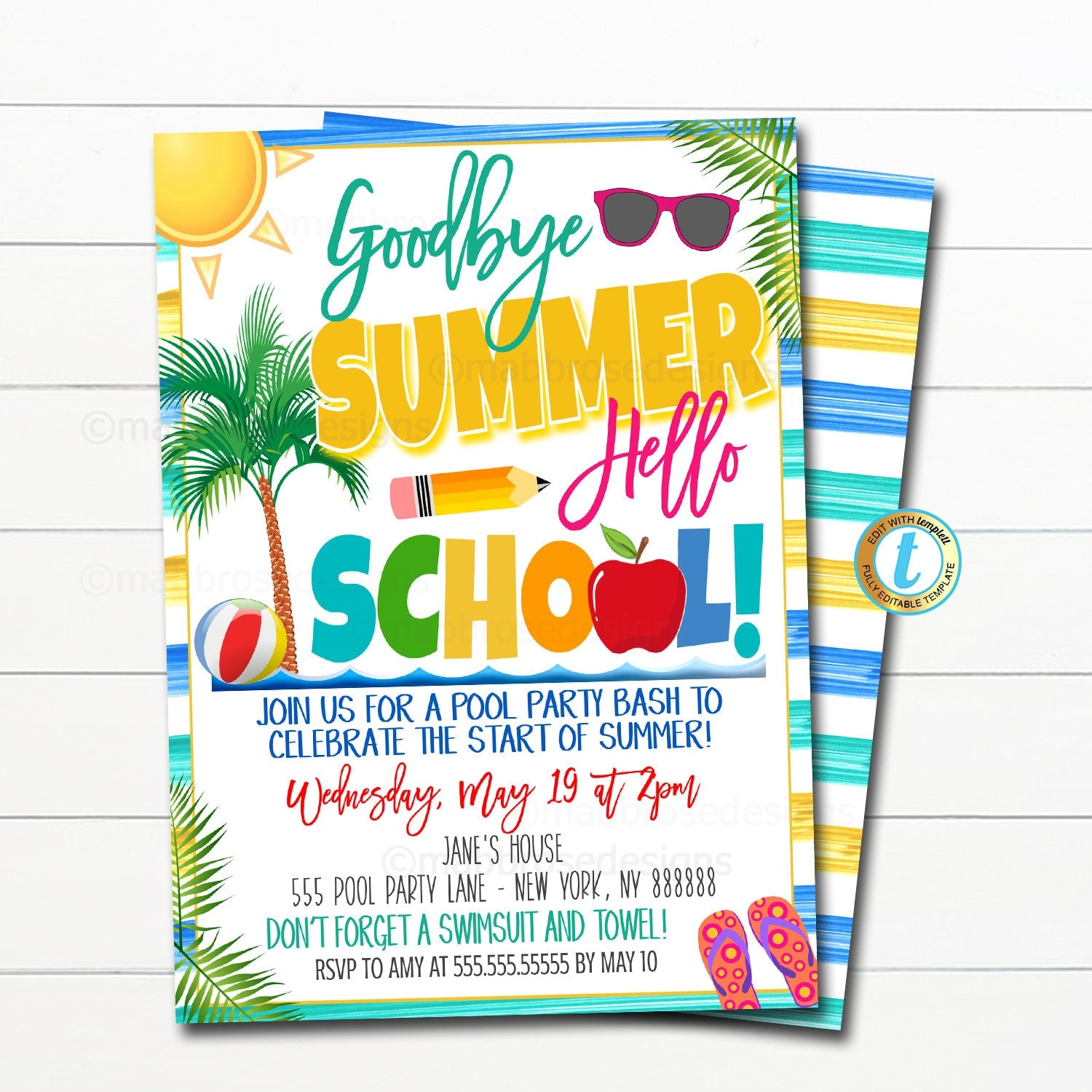 Summer Party Printable Invitations How To Throw A Block Party + A Free