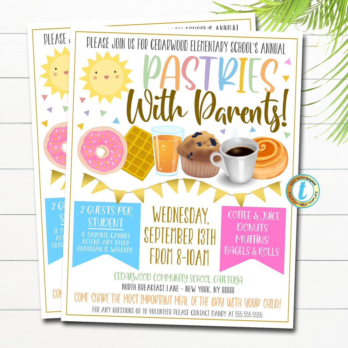 Pastries With Parents Event Flyer | TidyLady Printables