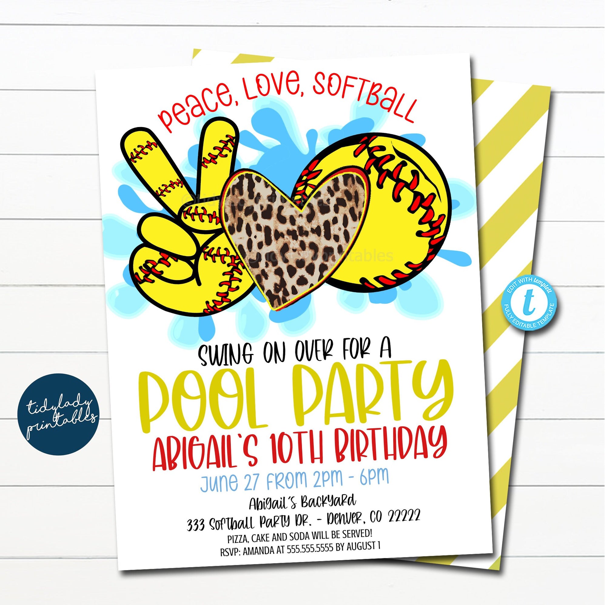Softball Birthday Party Invitation | TidyLady Printables