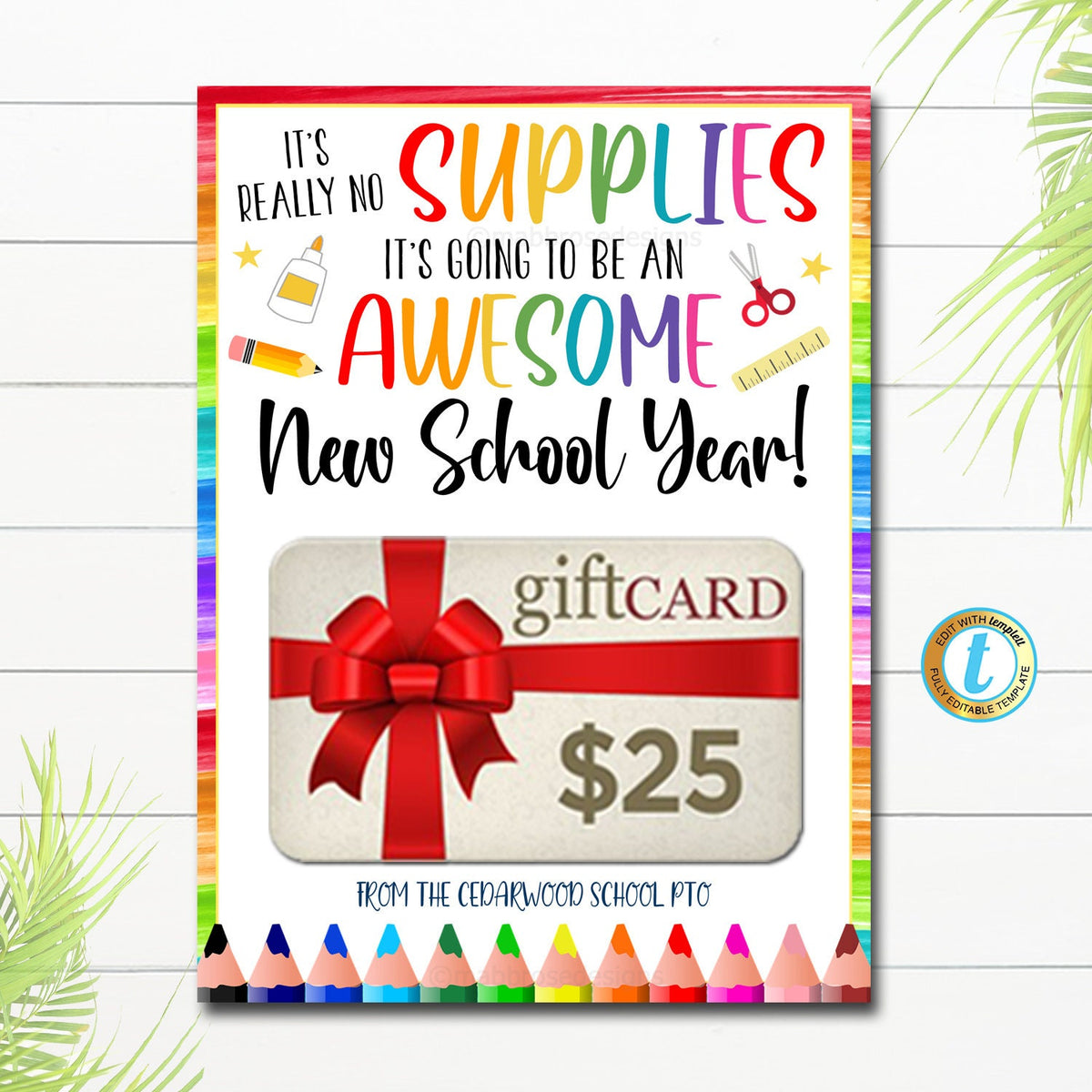 First Day of School Gift Card Holder Teacher Gift — TidyLady Printables