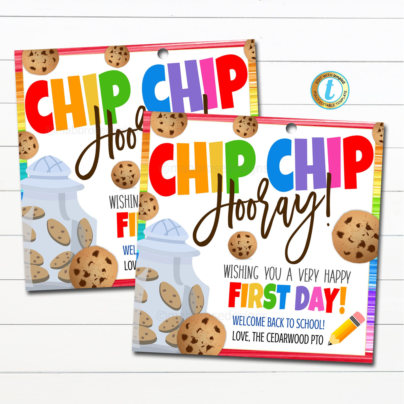 First Day Of School Teacher Cookie Tags | Chip Chip Hooray — TidyLady ...