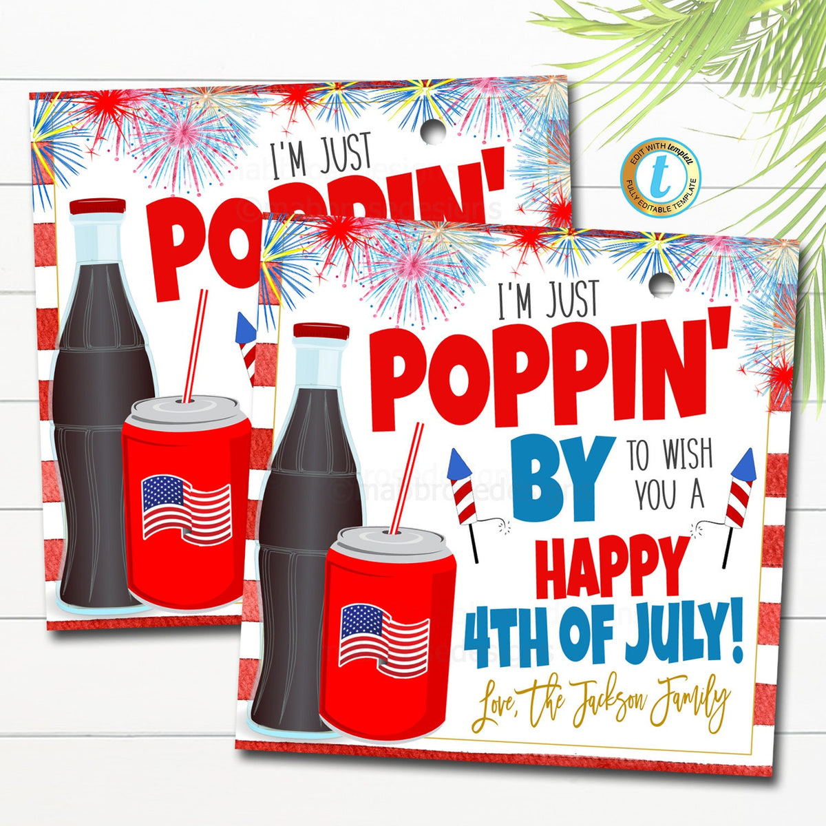 4th of July Soda Pop Gift Tag, Fourth of July Appreciation — TidyLady ...