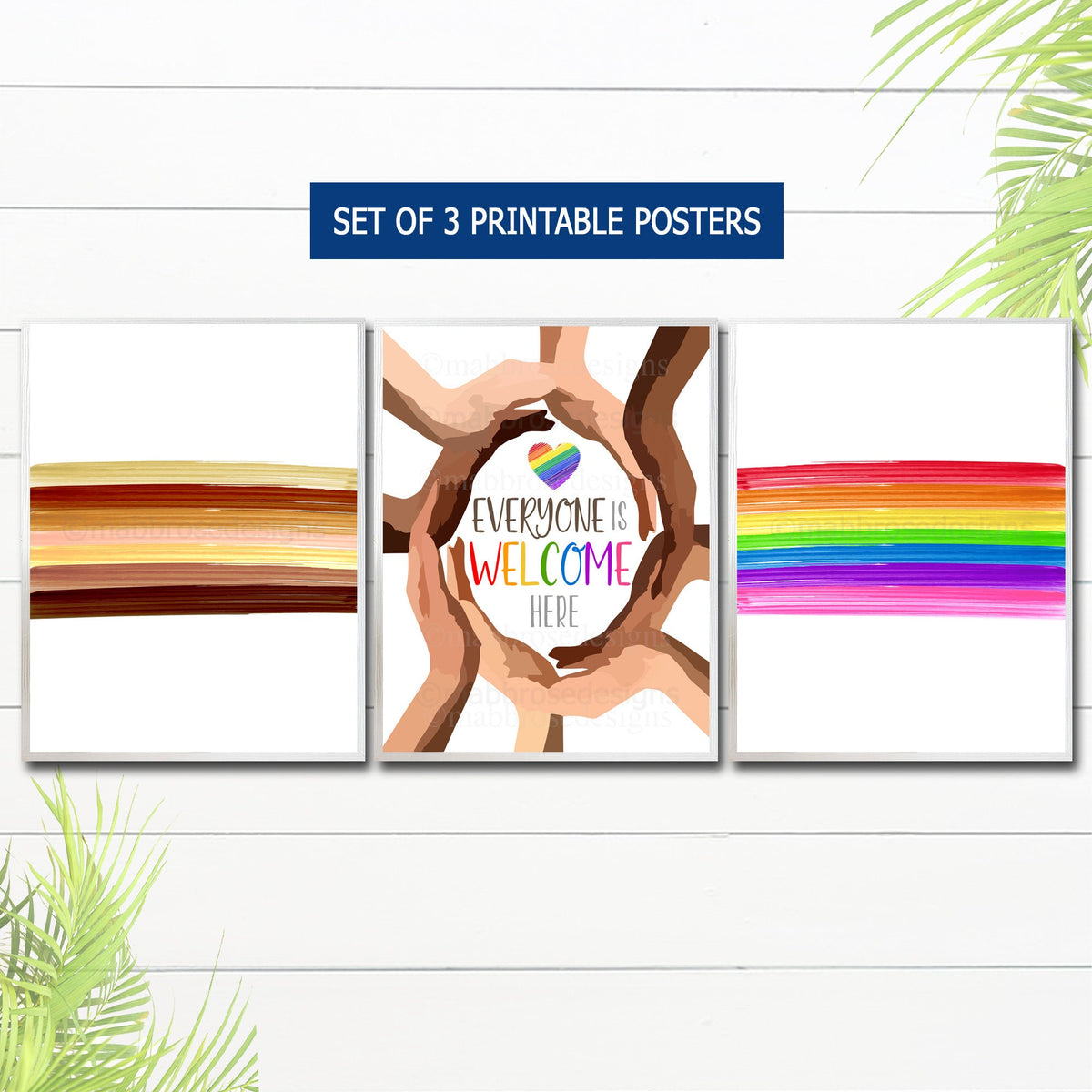 Diversity Rainbow Poster Diversity Classroom Pride Rainbow — Tidylady Printables