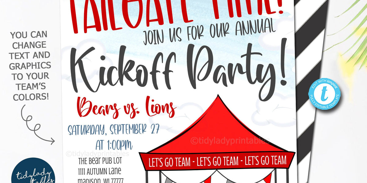 Football Kick Off Party Invitation | TidyLady Printables