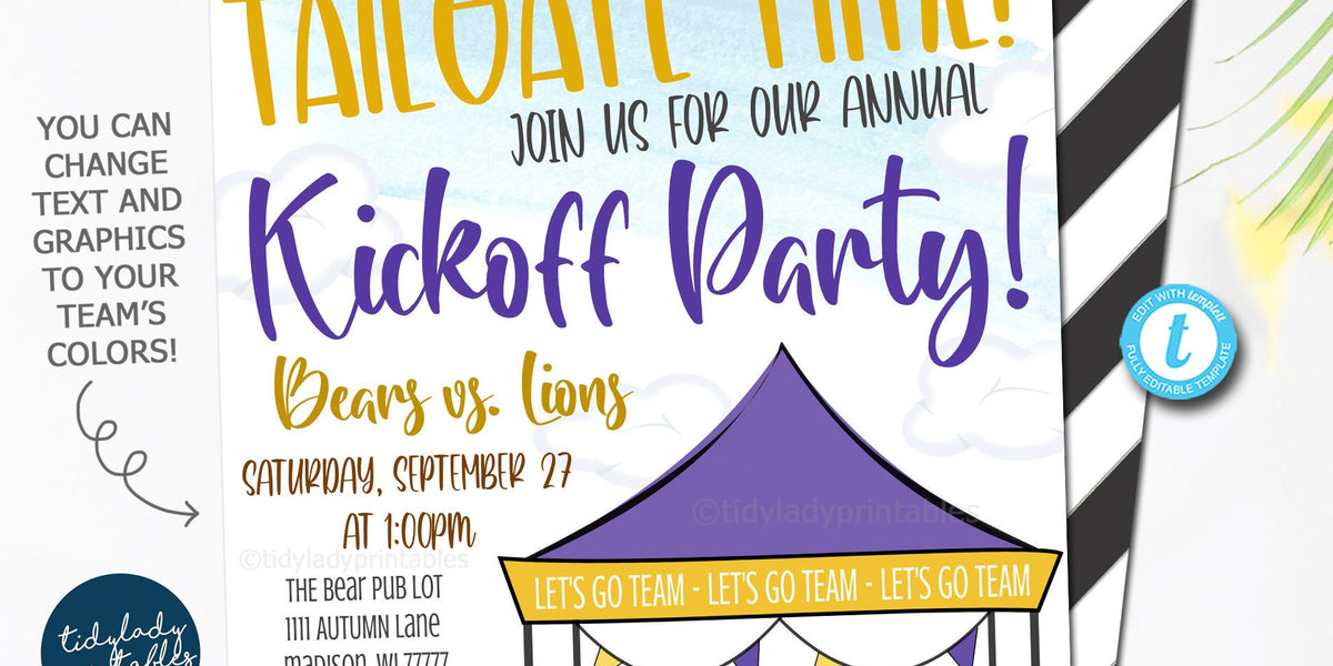 Fall Football Kick Off Party Invite | TidyLady Printables
