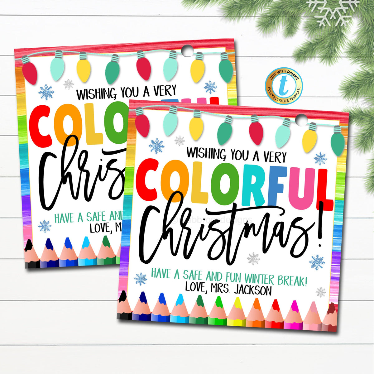 Colorful Christmas Gift Tags | TidyLady Printables