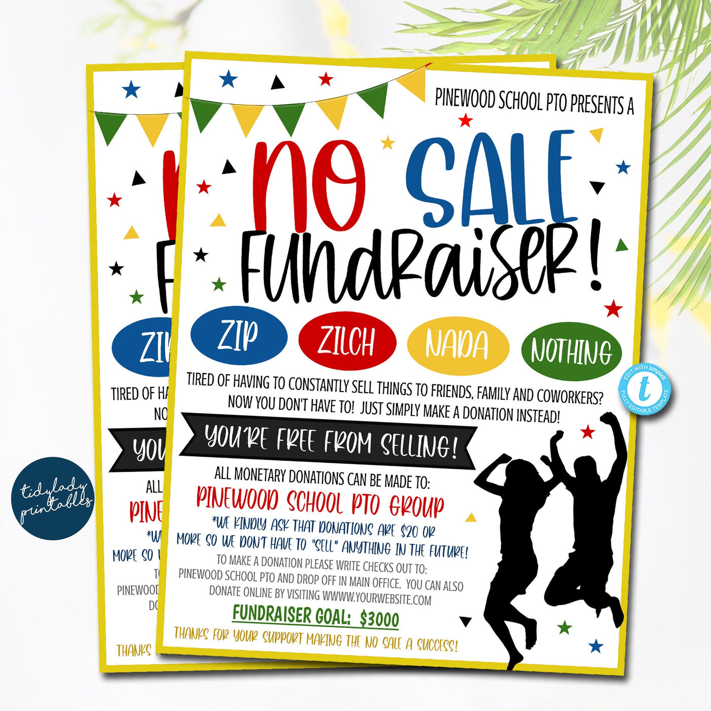 No Sale Fundraiser Flyer Template | Unique event ideas — TidyLady ...