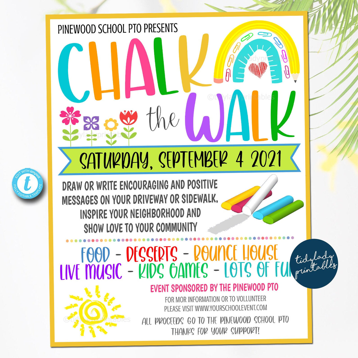 Chalk the Walk Event Flyer | TidyLady Printables