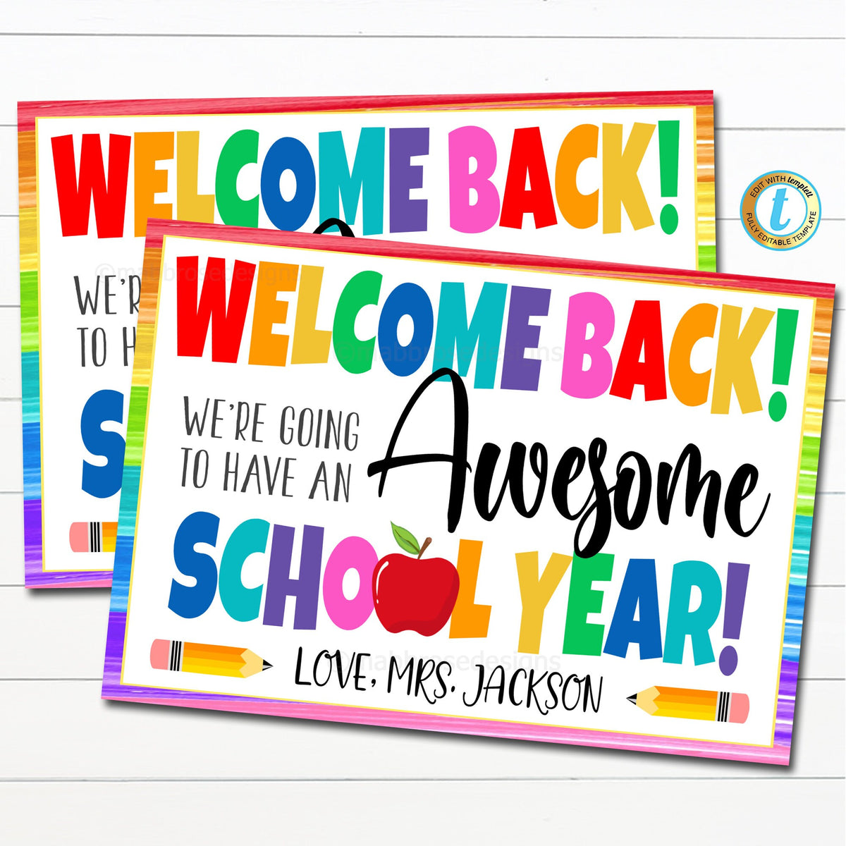 Back To School Teacher Welcome Postcard | TidyLady Printables