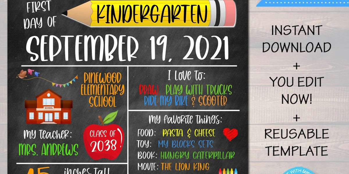Back to School Sign | Boy Child Stats Details Keepsake Photo — TidyLady ...
