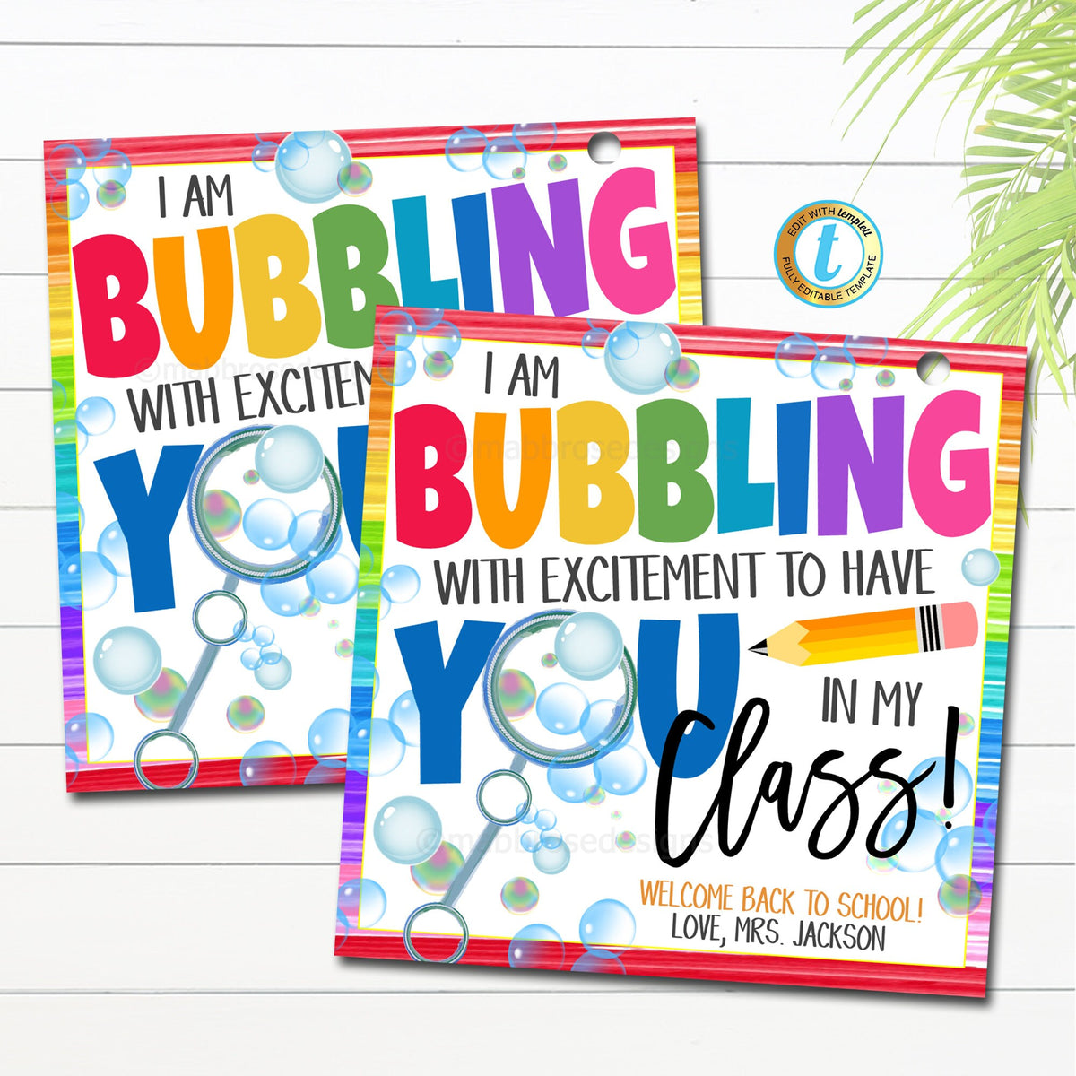First Day of School Bubbles Gift tags | TidyLady Printables