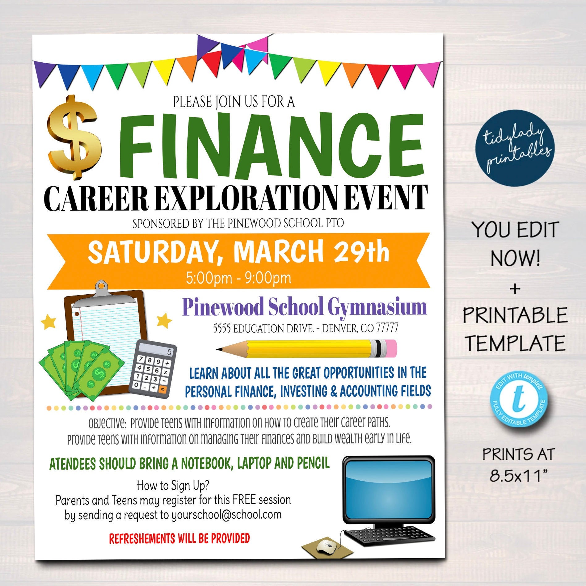Family Finance Night Flyer | Investing Educational Event Poster ...