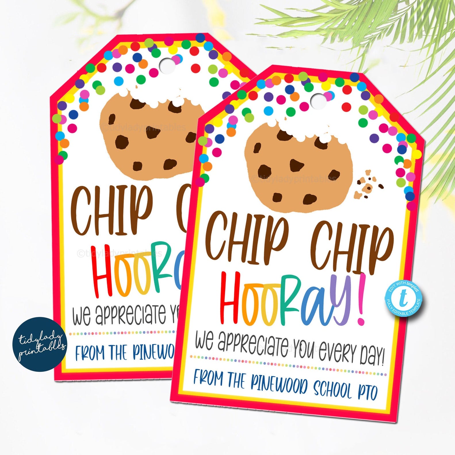Cookie Thank You Appreciation Gift Tags | TidyLady Printables