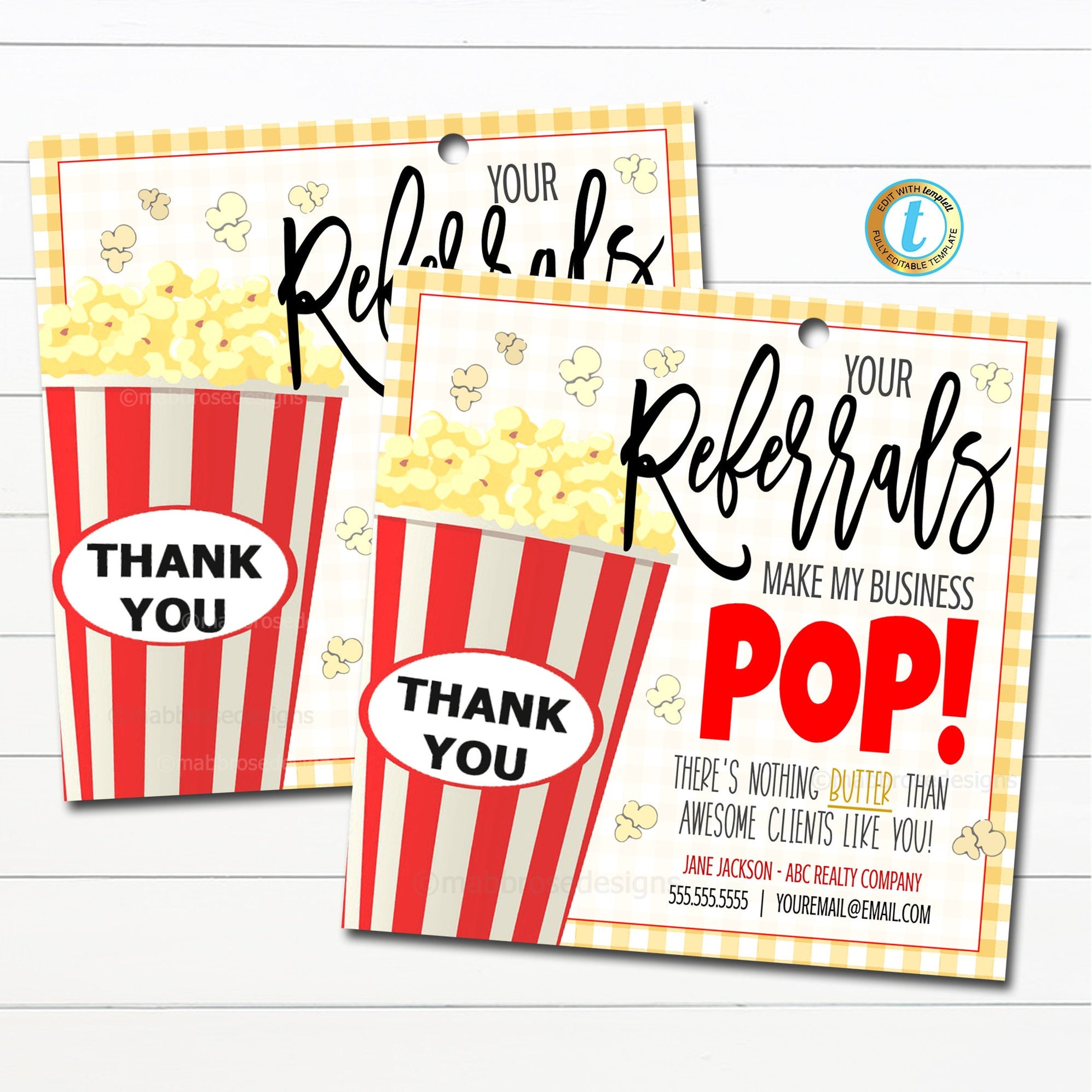 Realtor Popcorn Gift Tags | Open House Real Estate — TidyLady Printables