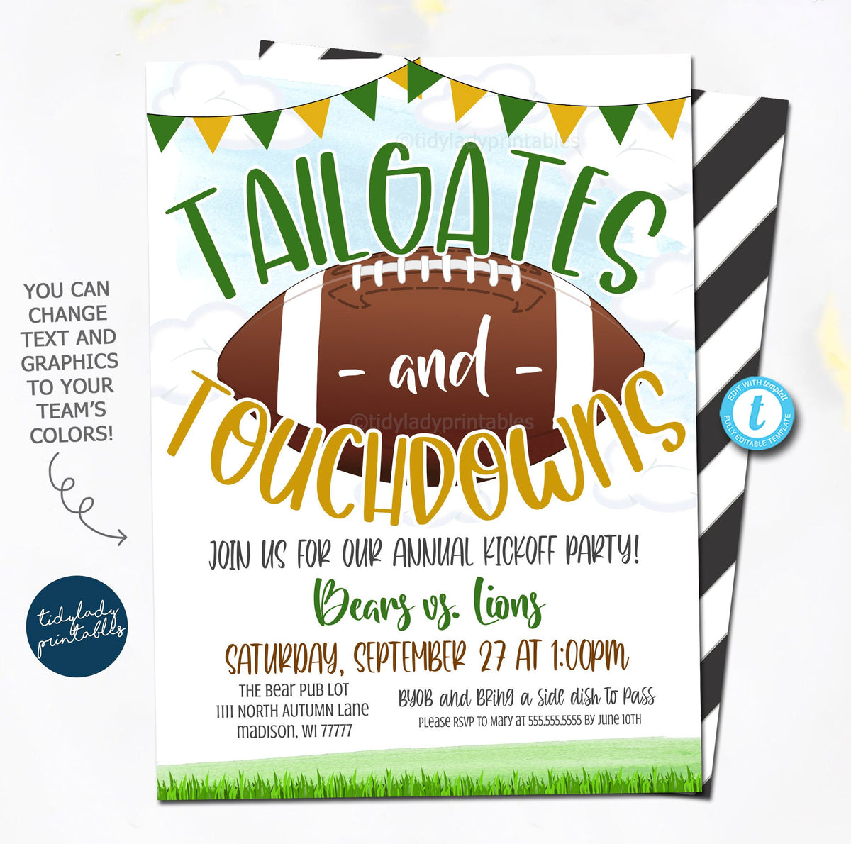 Football Party Invite | Tailgates and Touchdowns Kick Off — TidyLady ...