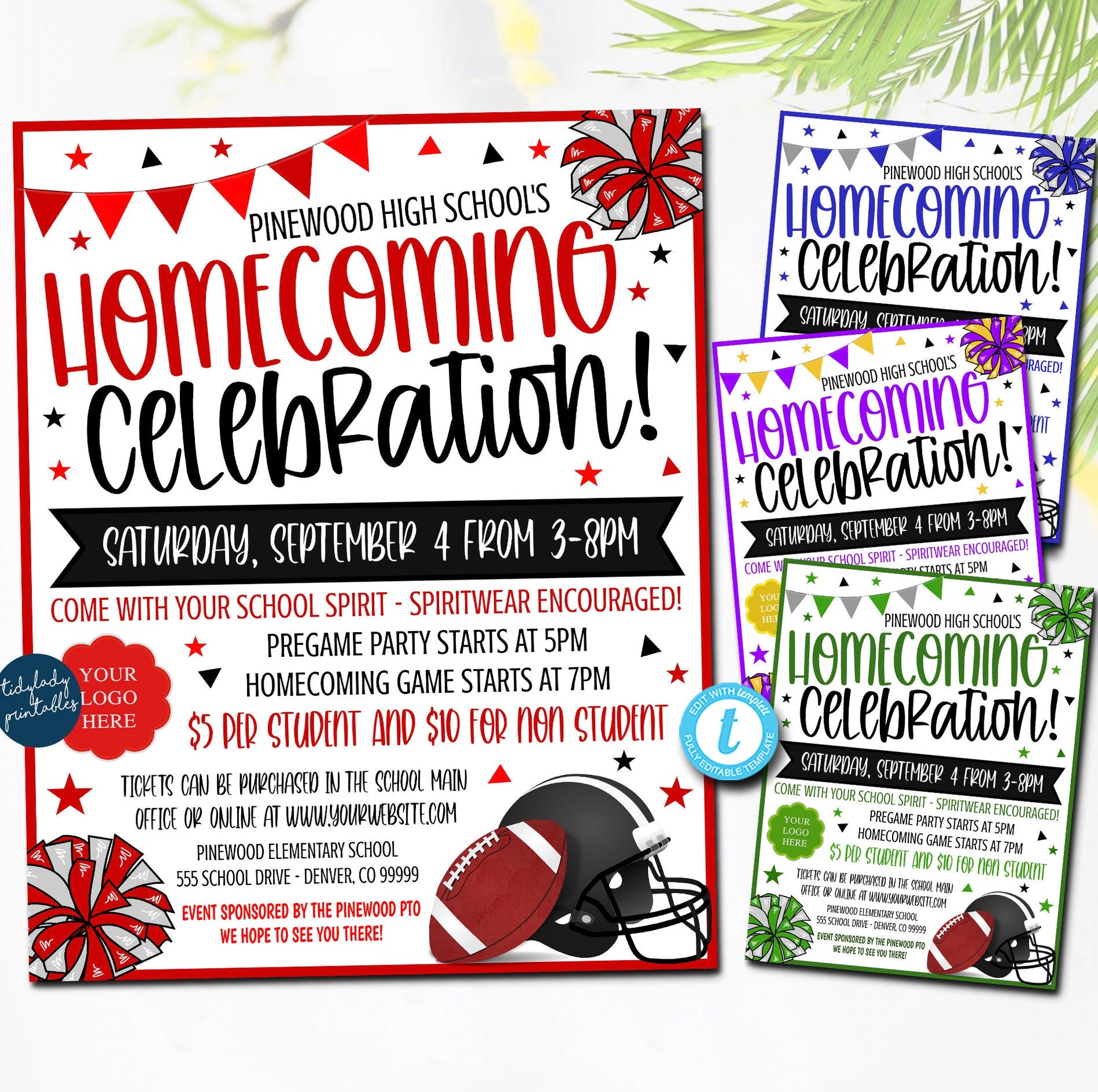 Editable Homecoming Flyer | Homecoming Football Fundraiser — TidyLady ...