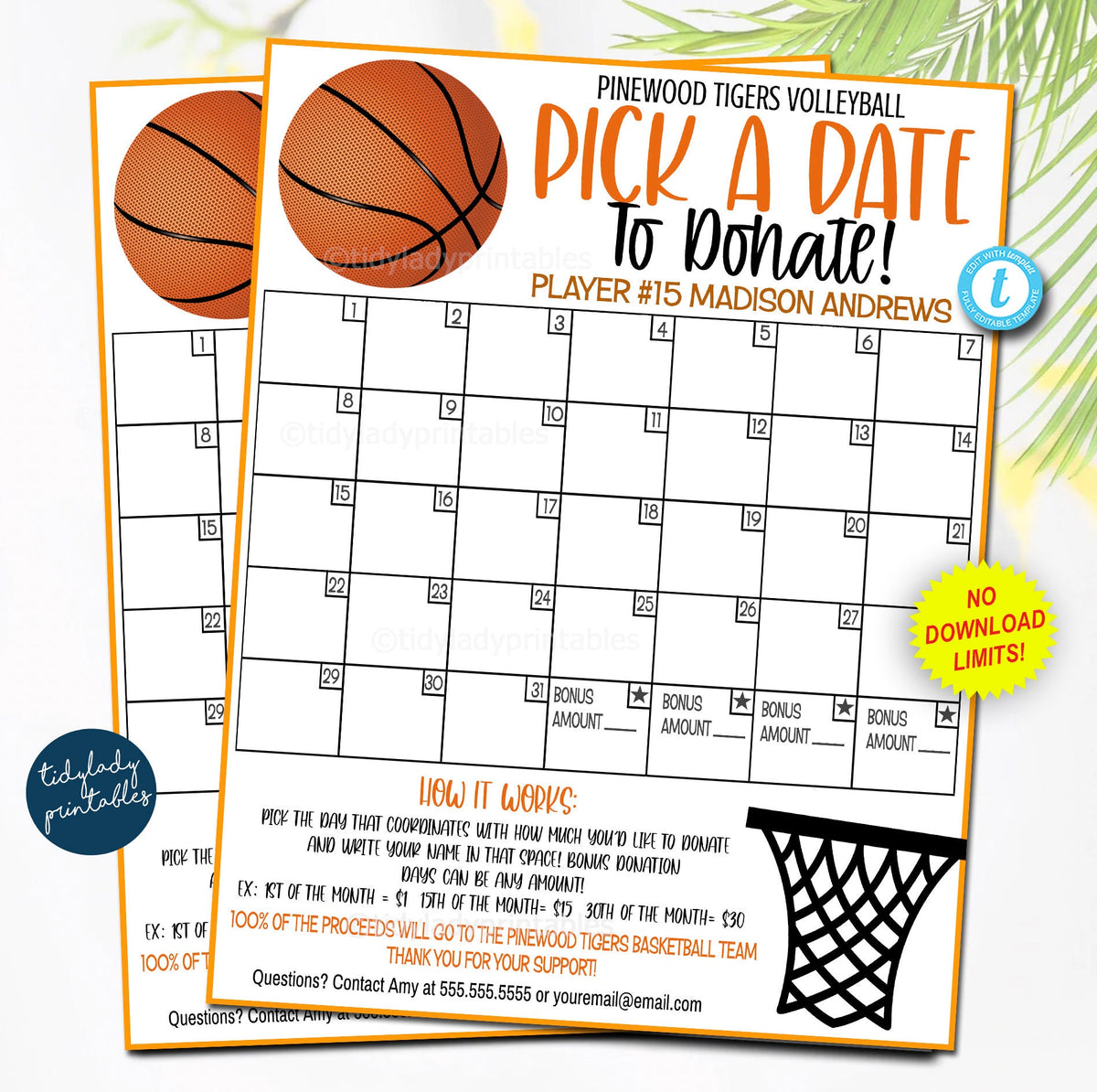 Basketball Pick A Date To Donate Printable Flyer TidyLady Printables basketball-pick-a-date-to-donate-printable-flyer-tidylady-printables
