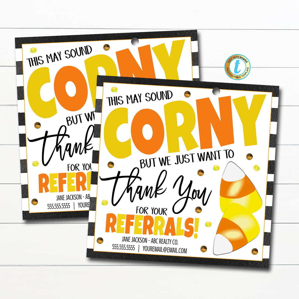 Halloween Realtor Candy Corn Pop By Gift Tag | Refferals — TidyLady ...
