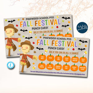 Fall Festival Punch Card Printable | TidyLady Printables