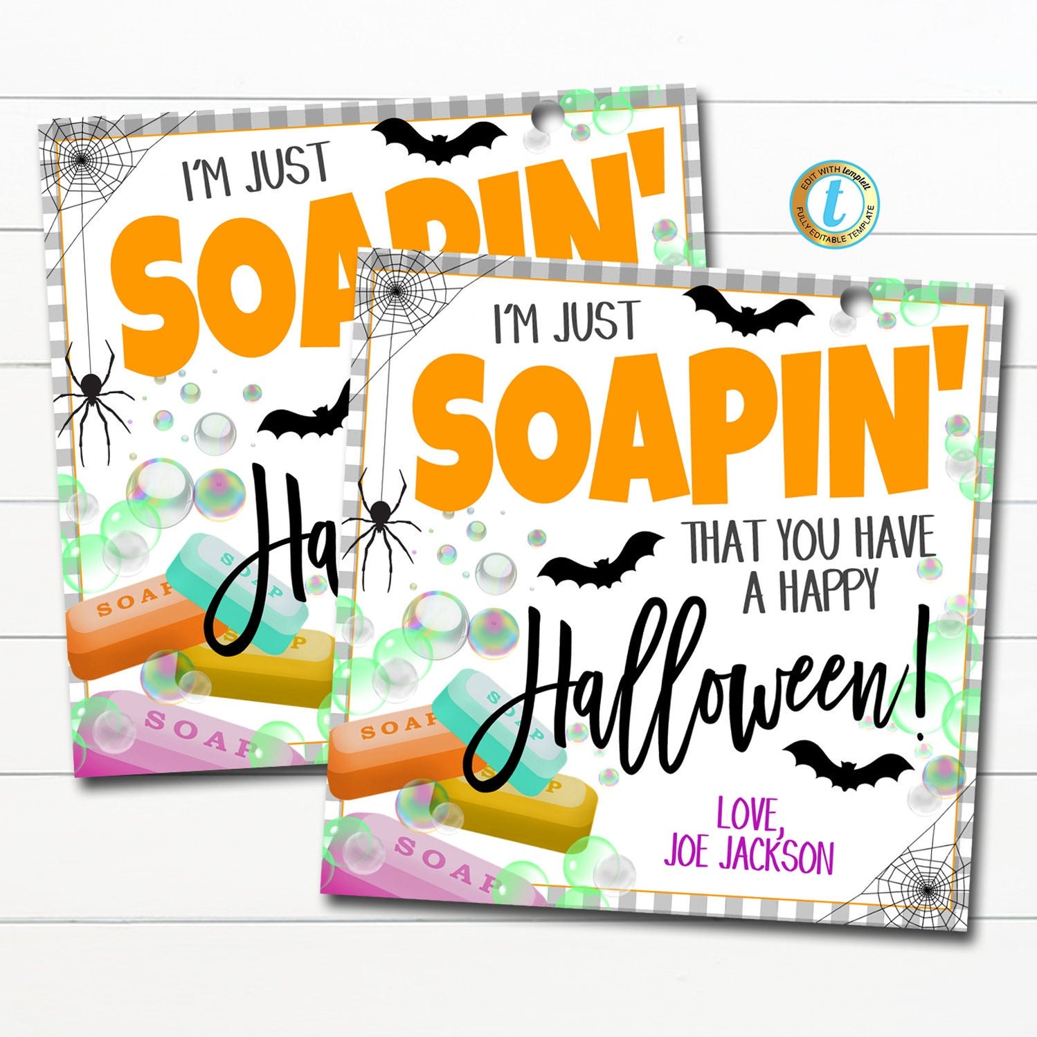 Halloween Soap Gift Tags | Soapin You Have a Happy Halloween — TidyLady Printables