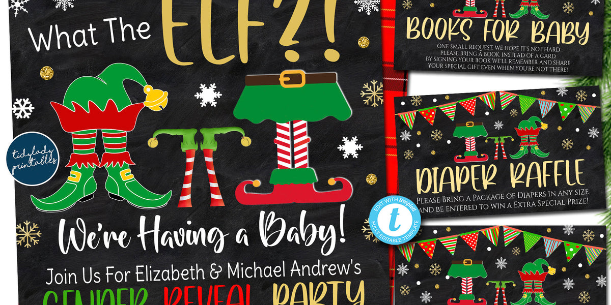 Christmas Gender Reveal Party Invitation | What The Elf — TidyLady ...
