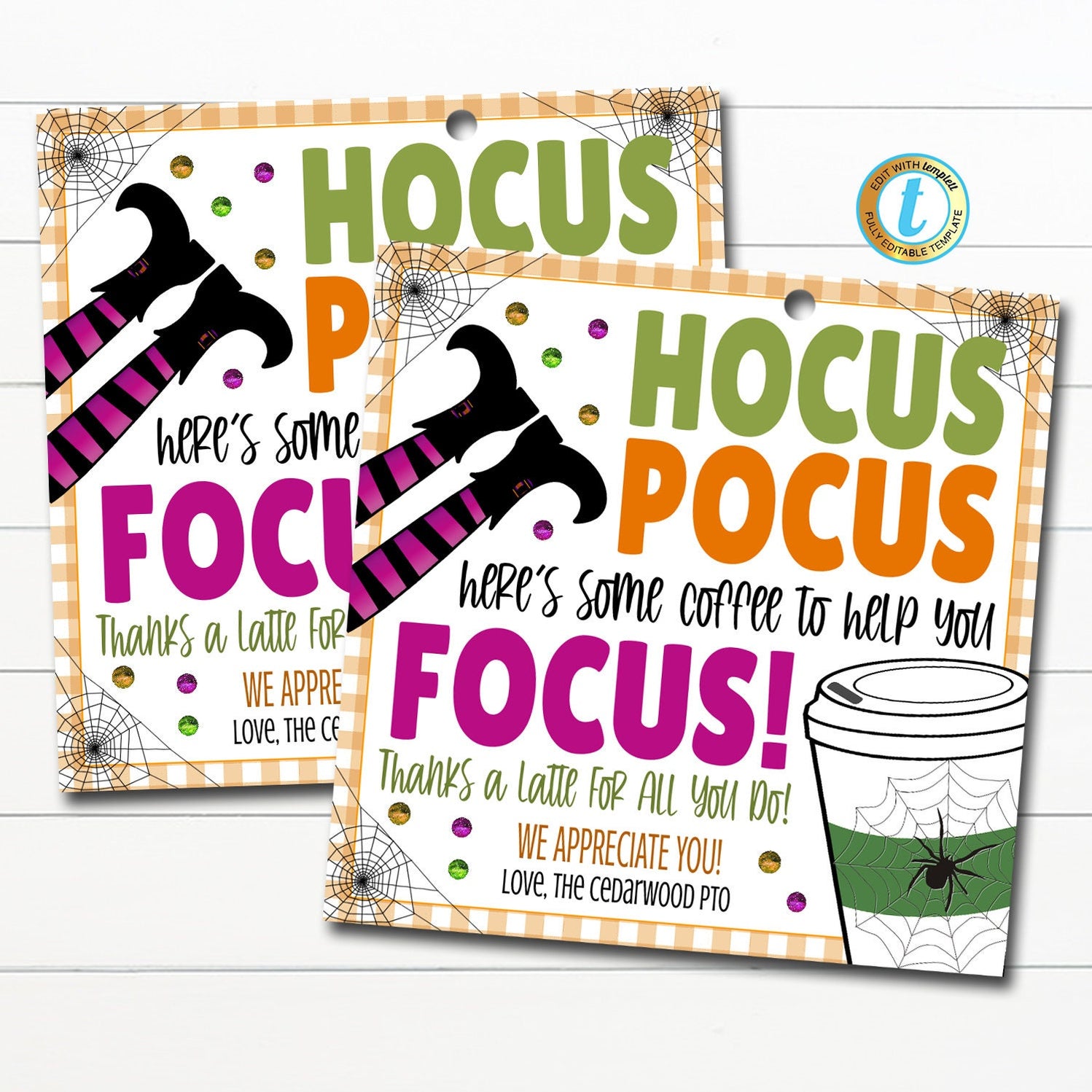 Hocus Pocus Coffee to help you focus | Halloween Gift Tag — TidyLady ...