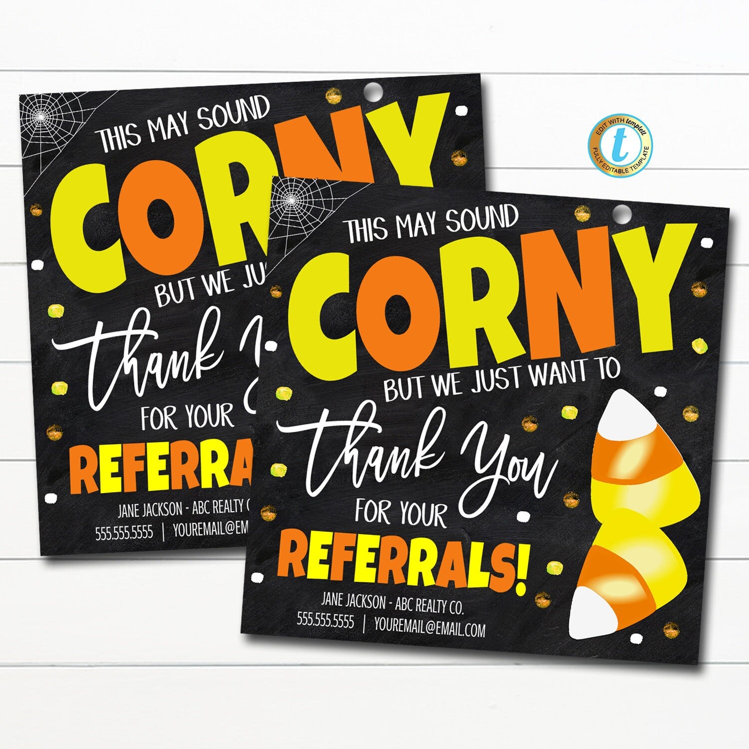 Halloween Realtor Candy Corn Pop By Gift Tag | TidyLady Printables