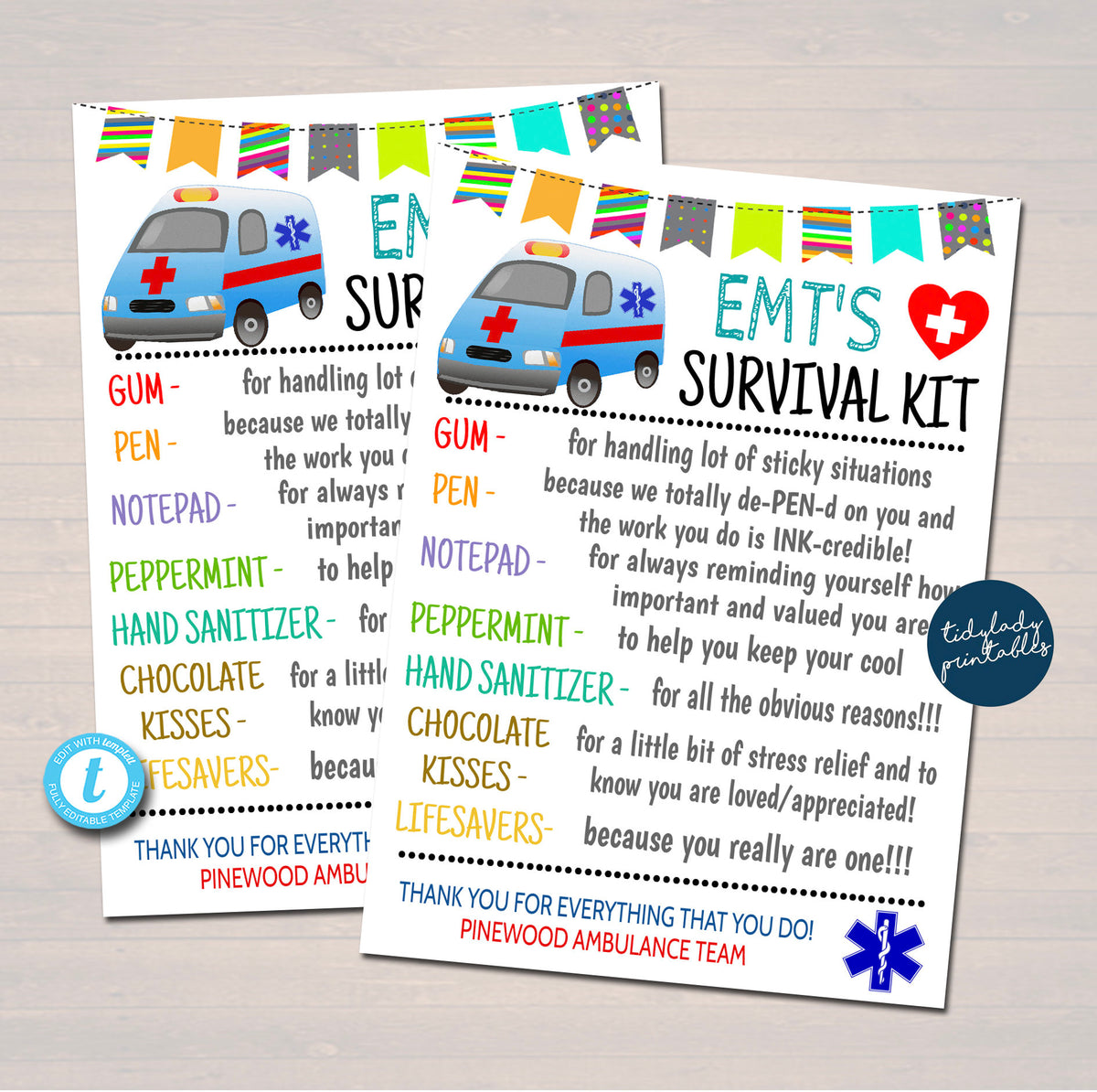 EMT Survival Kit Tags | Ambulance Driver Unique Gift Present — TidyLady ...