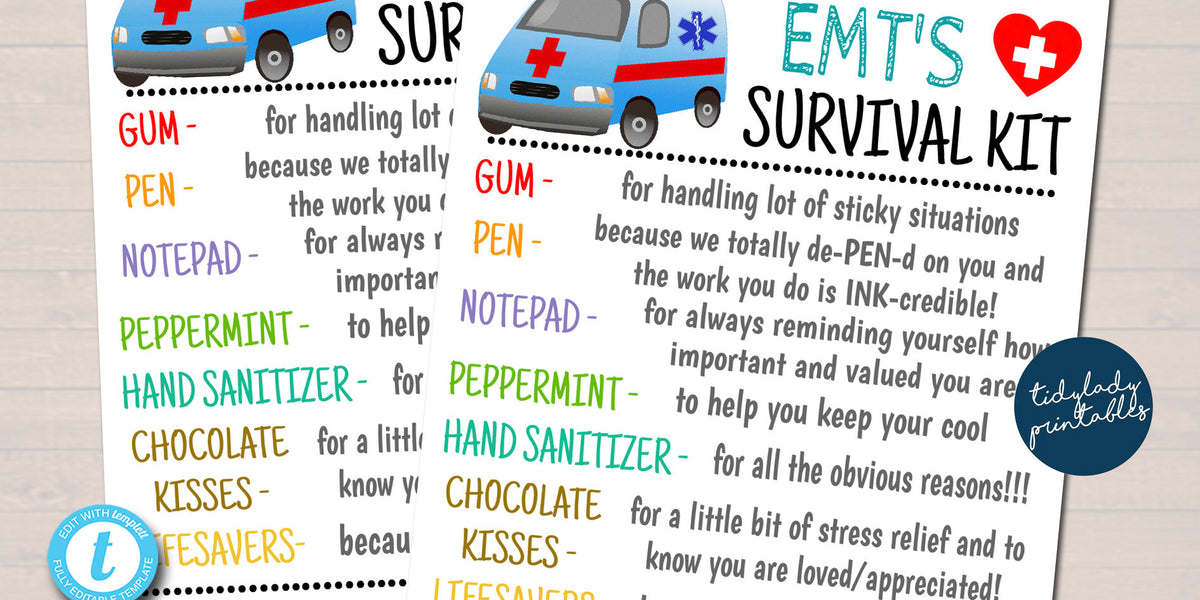 EMT Survival Kit Tags | Ambulance Driver Unique Gift Present — TidyLady ...
