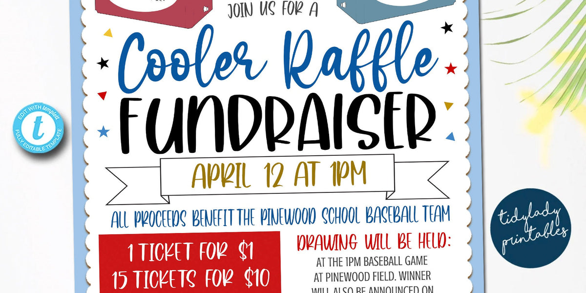 Cooler Raffle Ticket Fundraiser Flyer | TidyLady Printables