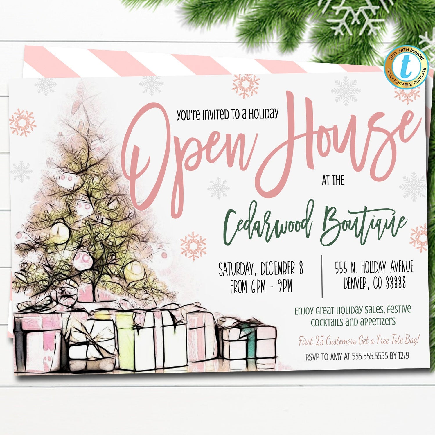 Holiday Open House Invitation | Boutique Shopping Event — TidyLady ...