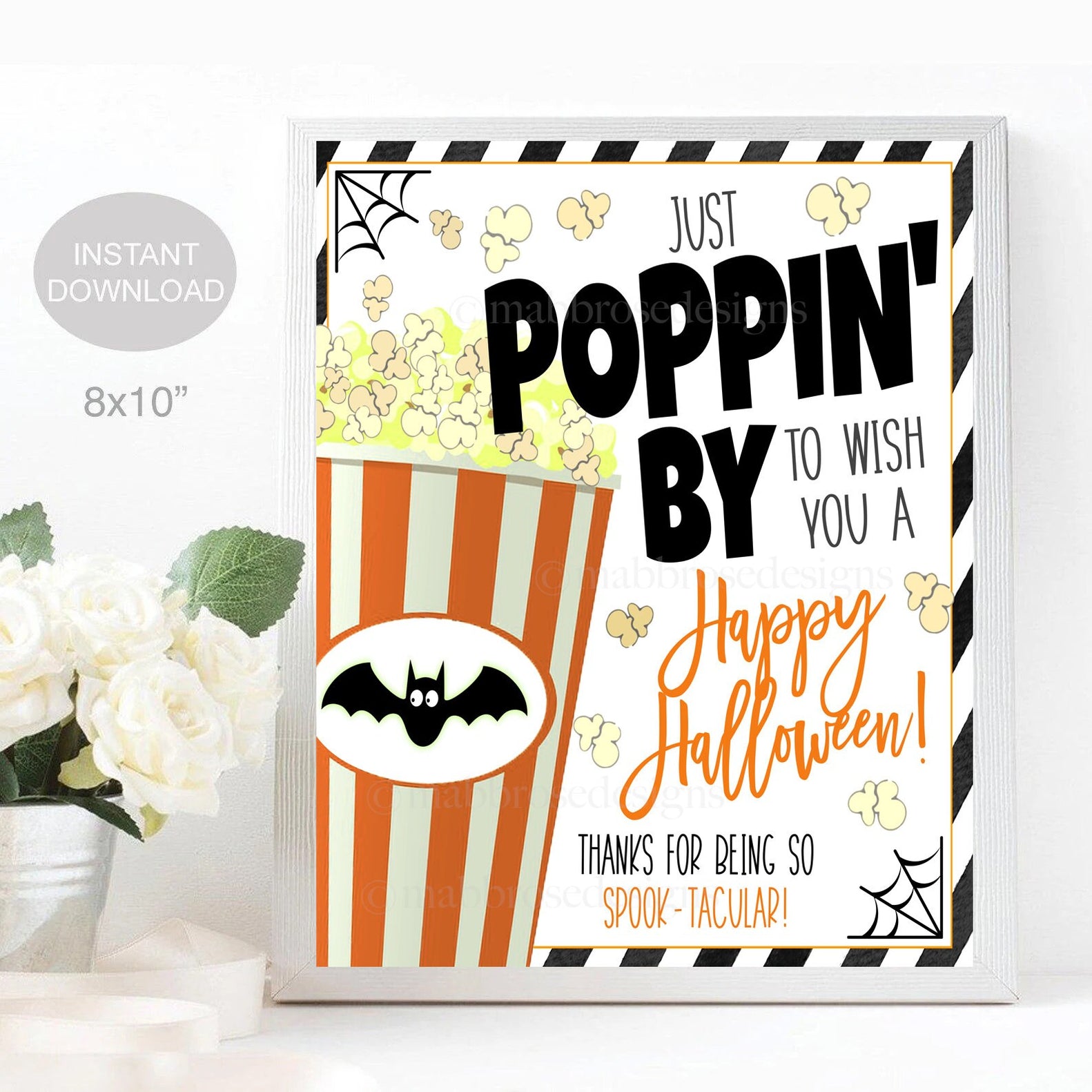 Halloween Popcorn Sign, Happy Halloween Trick or Treat Decor — TidyLady ...