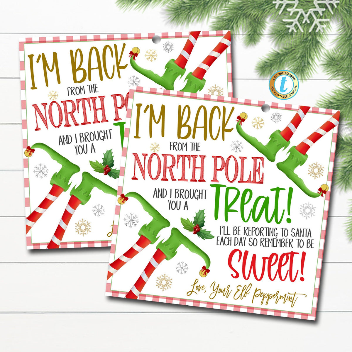 Christmas Elf I'm Back Gift Tags | TidyLady Printables