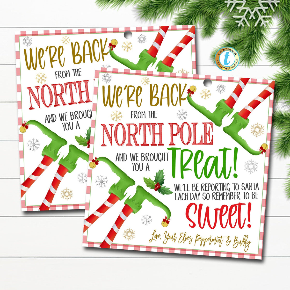 Elf we're back gift tags | christmas elf tradition — TidyLady Printables