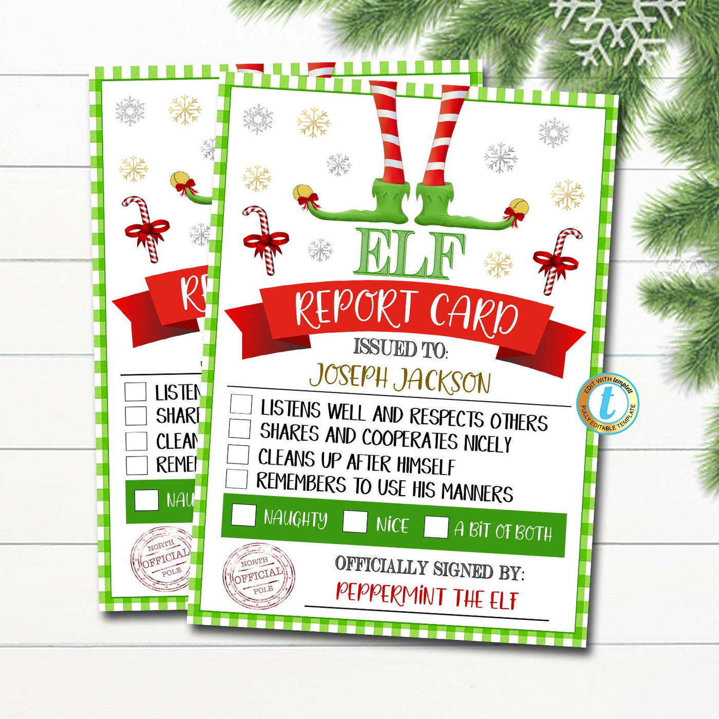 Elf Report Card Printable | Kids Holiday Elf Idea Activity — TidyLady ...