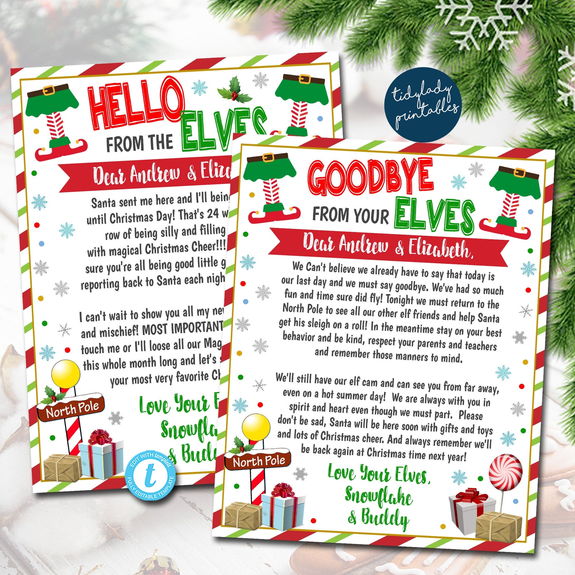 Elf Letters | Hello From Elves and Goodbye from the Elves — TidyLady ...
