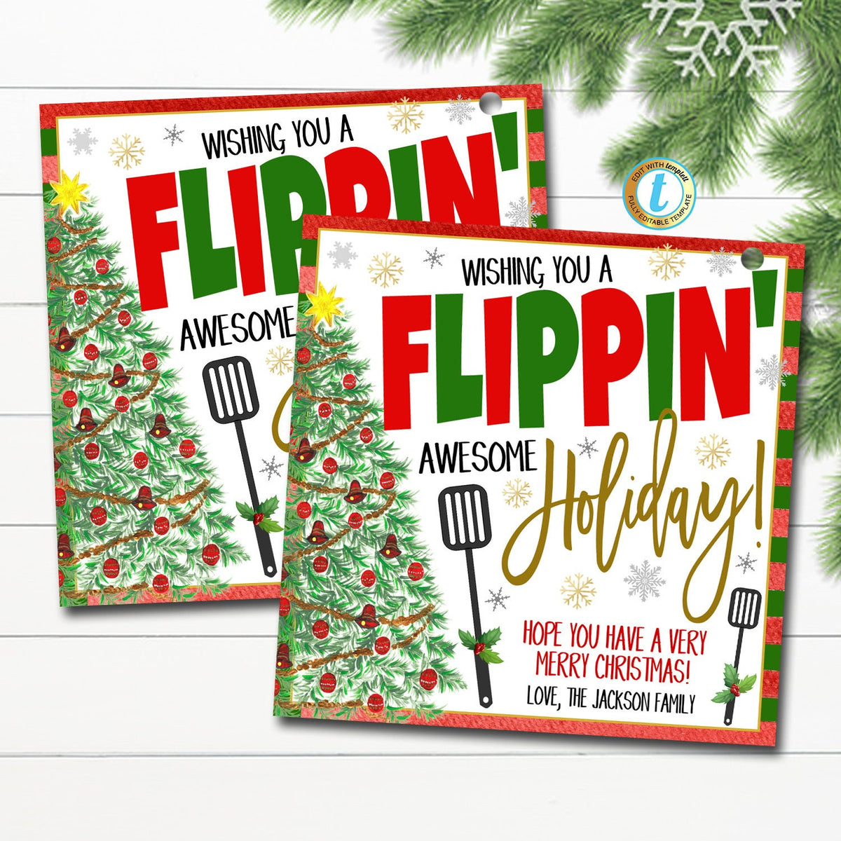 Christmas Spatula Gift Tag | Wish You a Flippin' Awesome Holiday ...