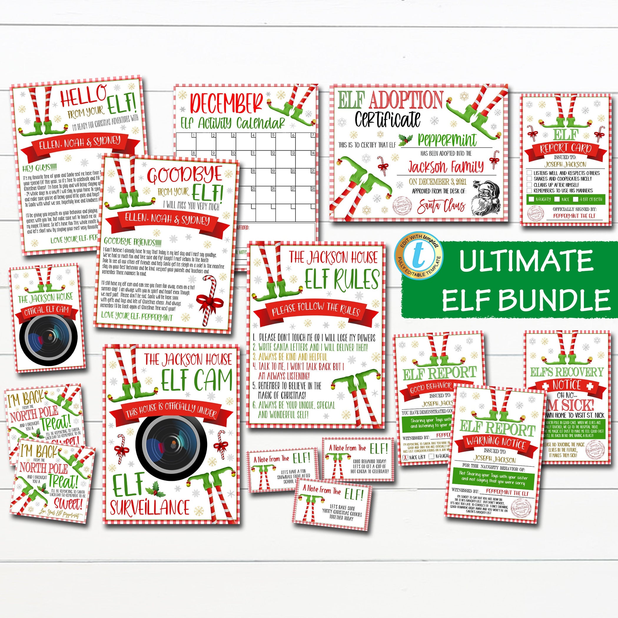 2022 Elf Activity Kit | Christmas Elf Printable Template Set — TidyLady ...