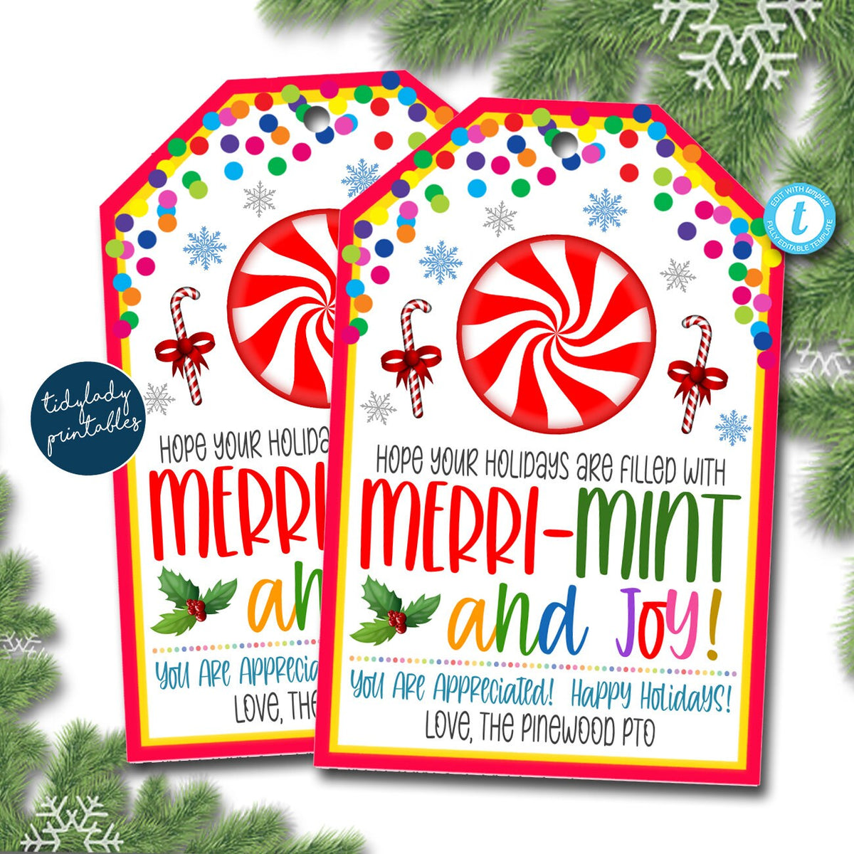 Christmas Mint Tags | Wishing You merri-mint and Joy — TidyLady Printables