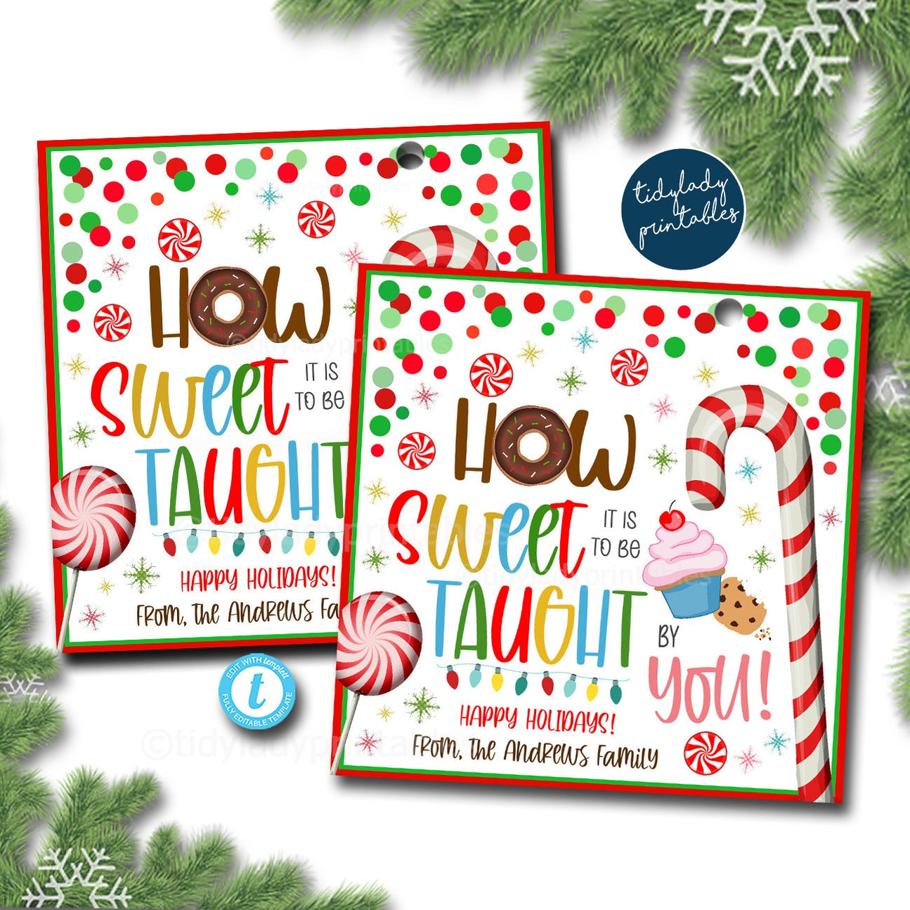 Christmas Teacher Favor Tags | Holiday Appreciation Labels — TidyLady ...