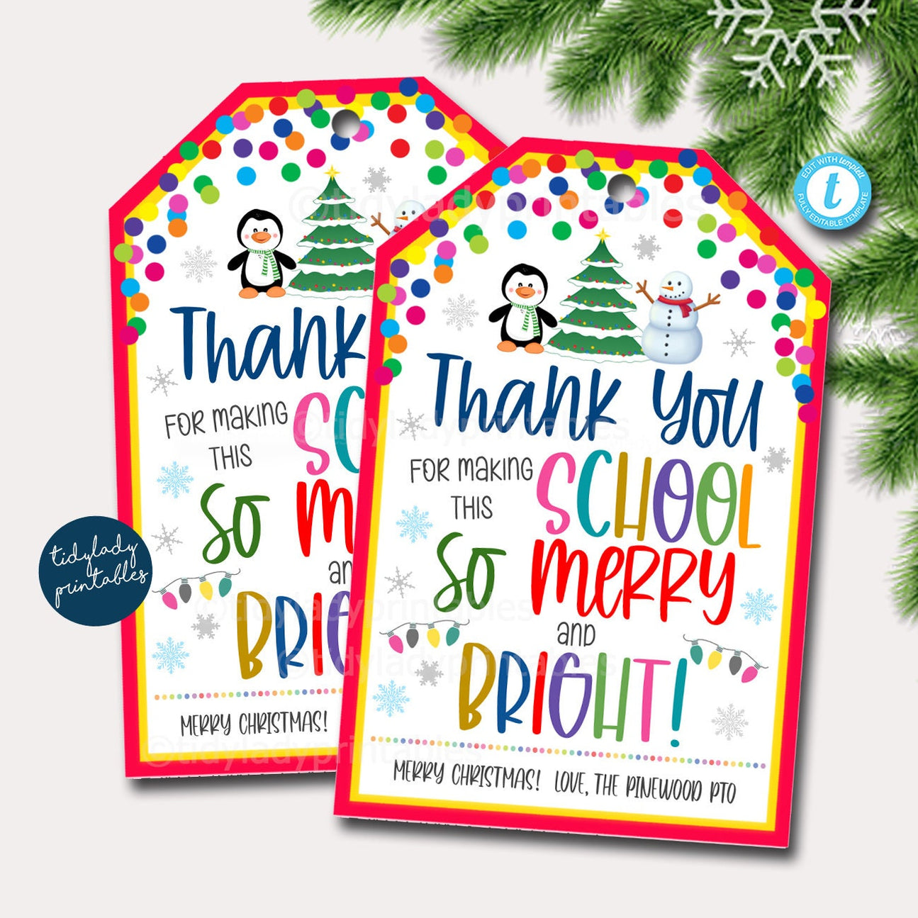 Christmas Gift Tag | Thanks for Making this School Merry and Bright ...