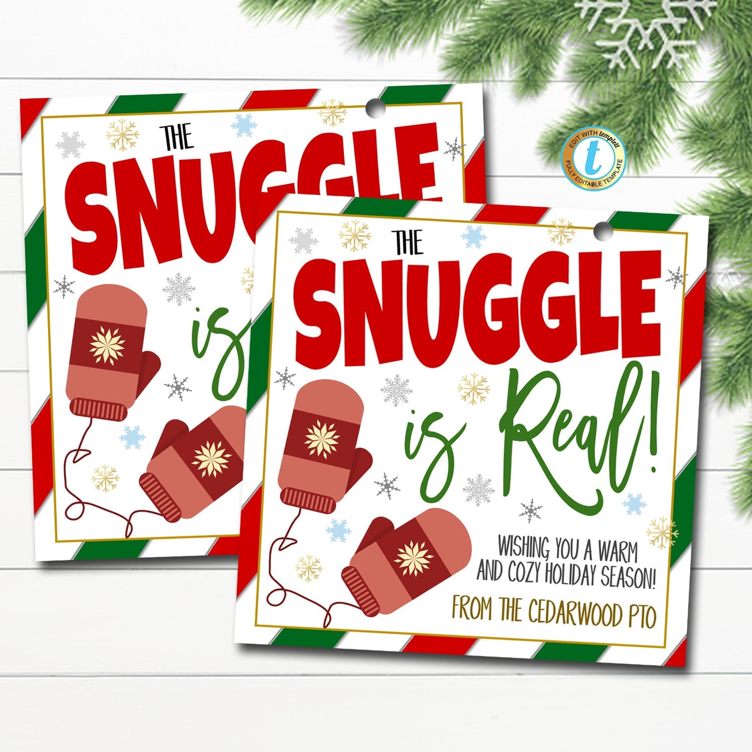Christmas Gift Tags | The Snuggle is Real — TidyLady Printables