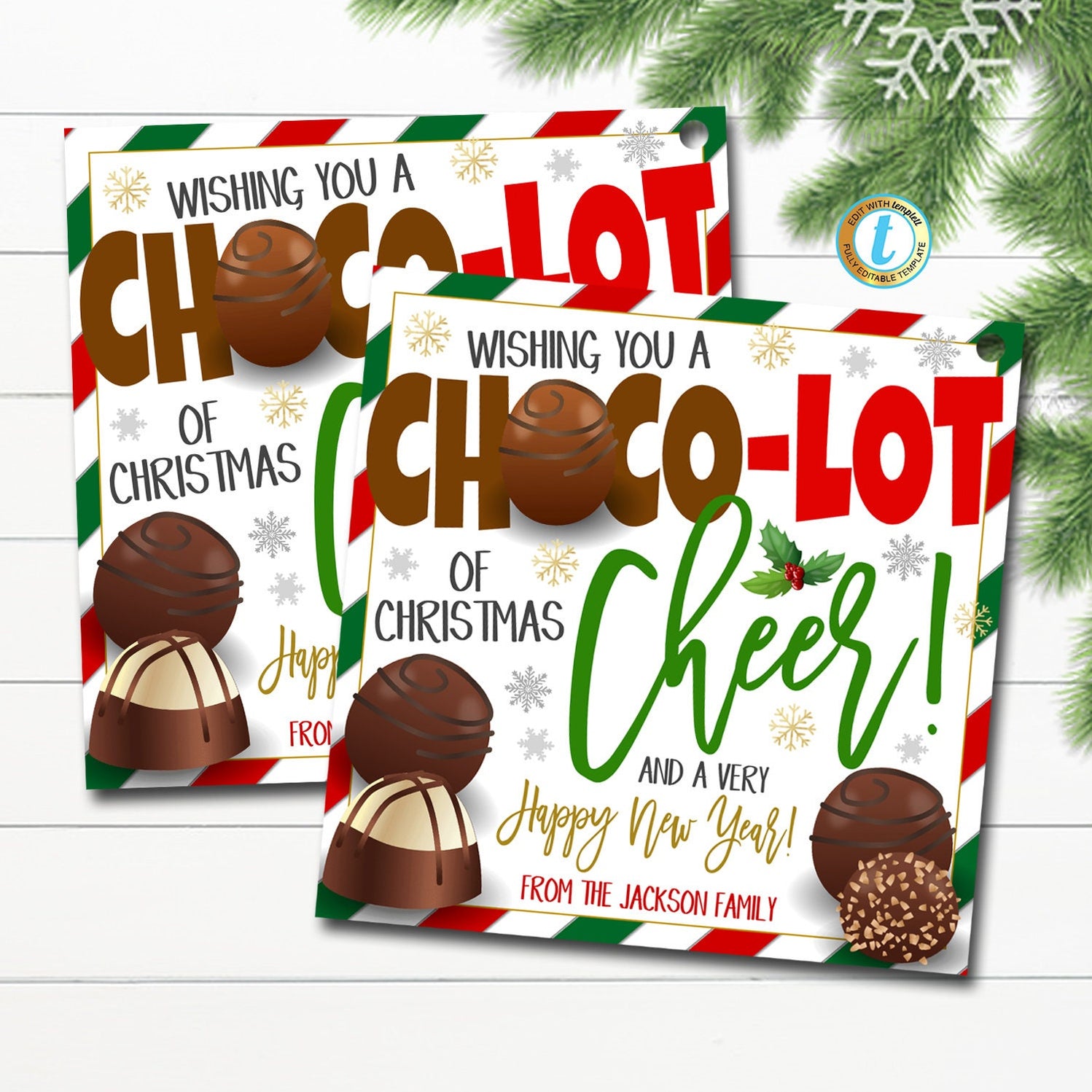 Christmas Chocolate Candy Gift Tags | Thanks a Choco-Lot — TidyLady ...