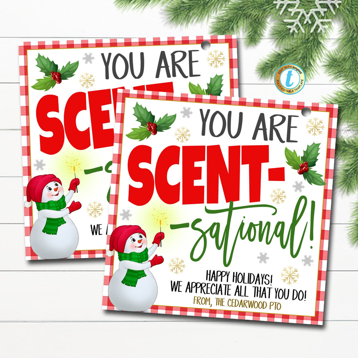 You are scent-sational | Christmas Gift Tag — TidyLady Printables