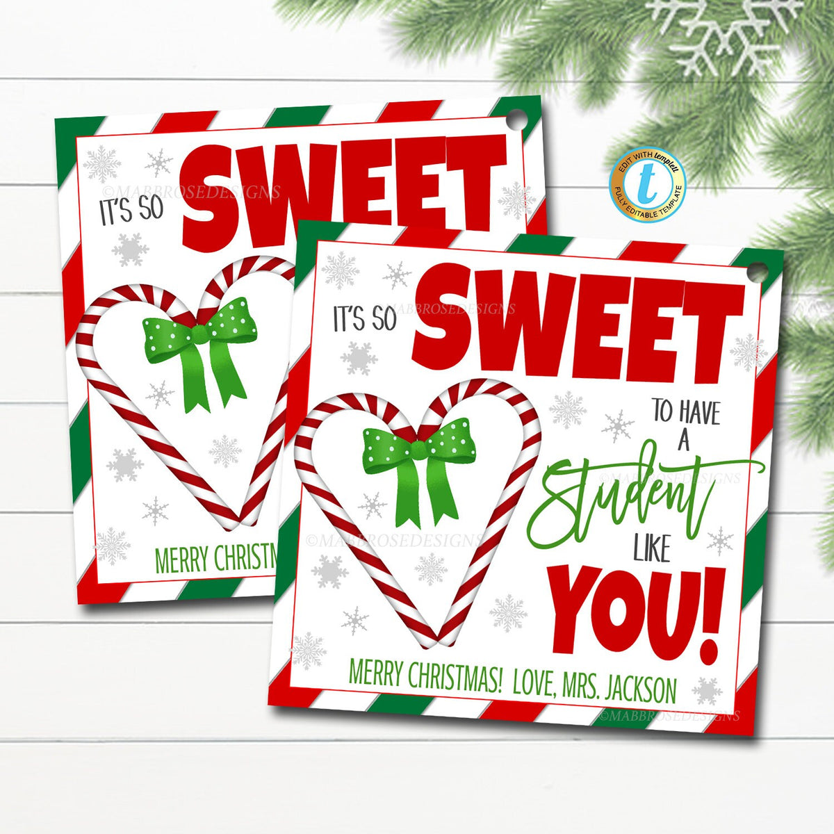 Christmas Gift Tags, Holiday Gift Tag, Teacher Student Gift — TidyLady ...