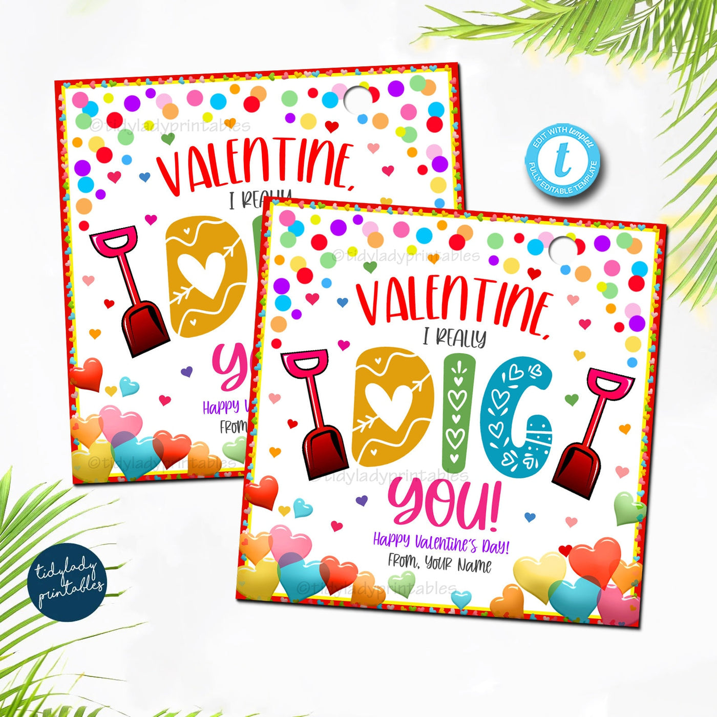 I Dig You Valentine Tag | Shovel Valentine — TidyLady Printables