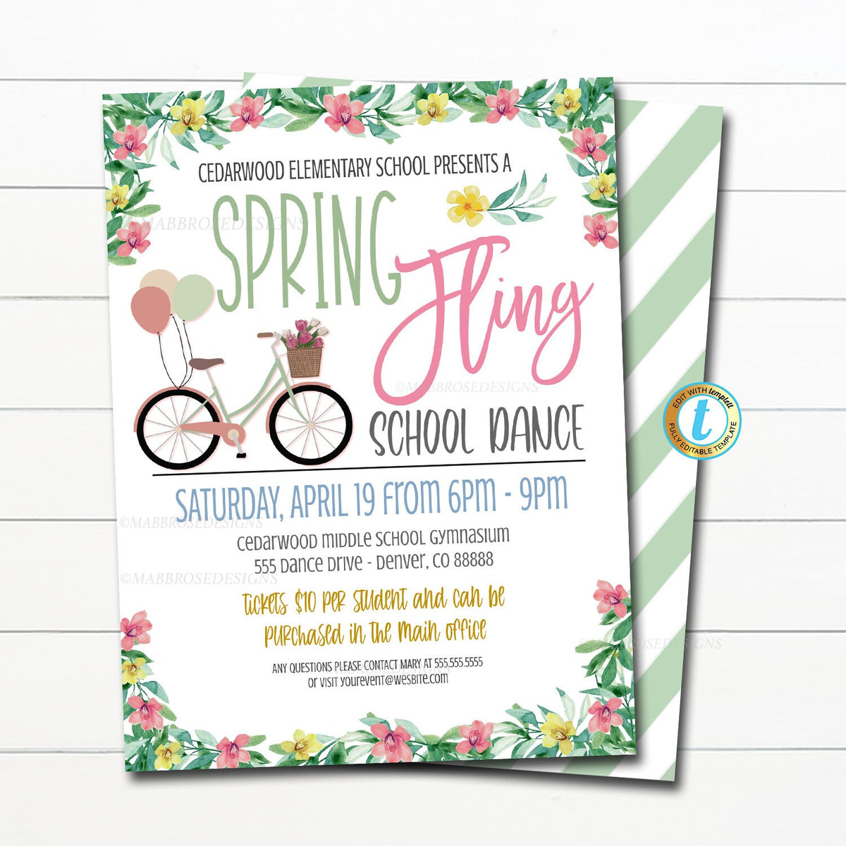 Spring Fling Party Invite | TidyLady Printables